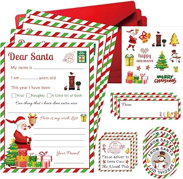 Amazon.com: Remerabel 8 Set Official Letter to Santa Kit with Seals ...