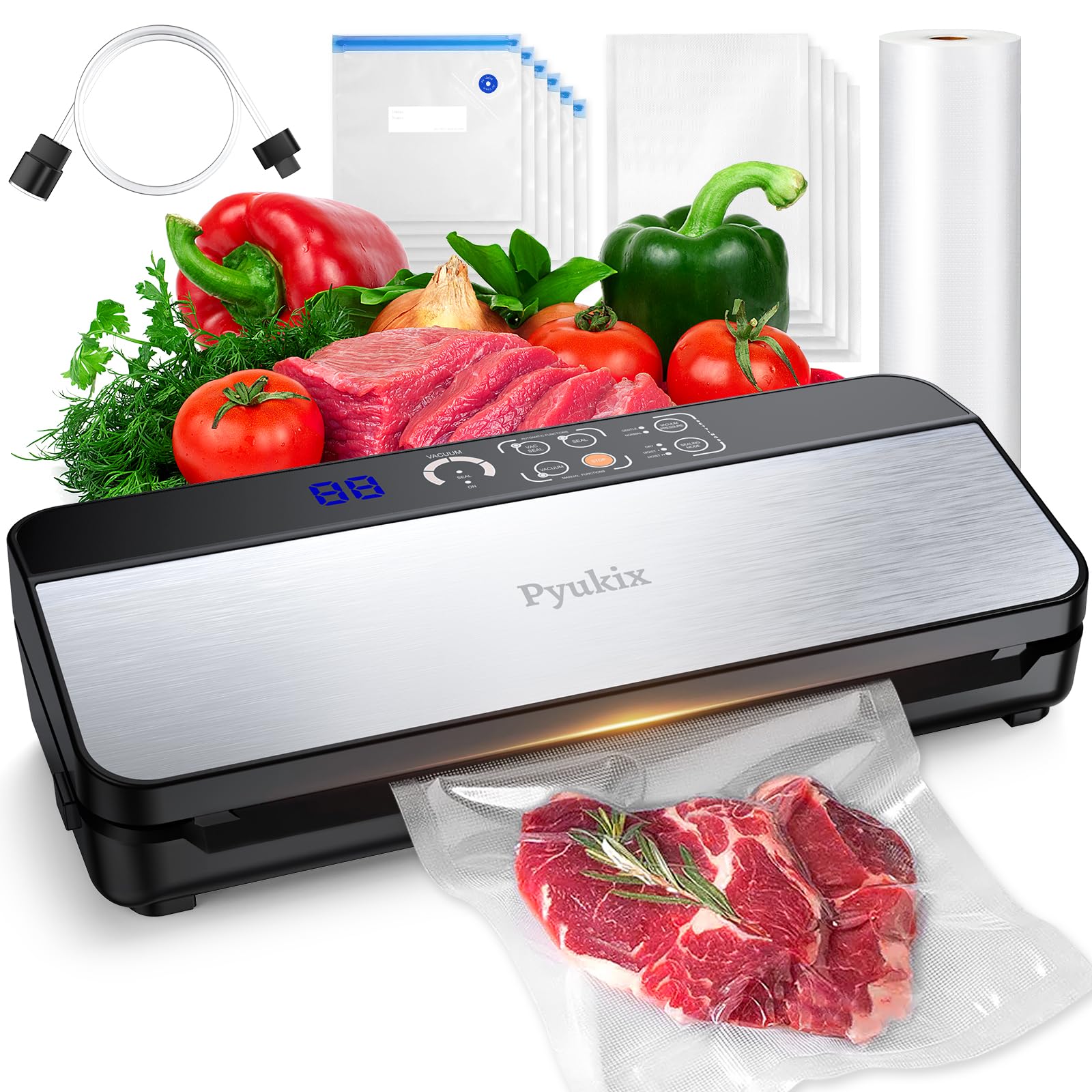 Snapklik.com : Pyukix Vacuum Sealer Machine, Food Sealer Machine 80KPA ...