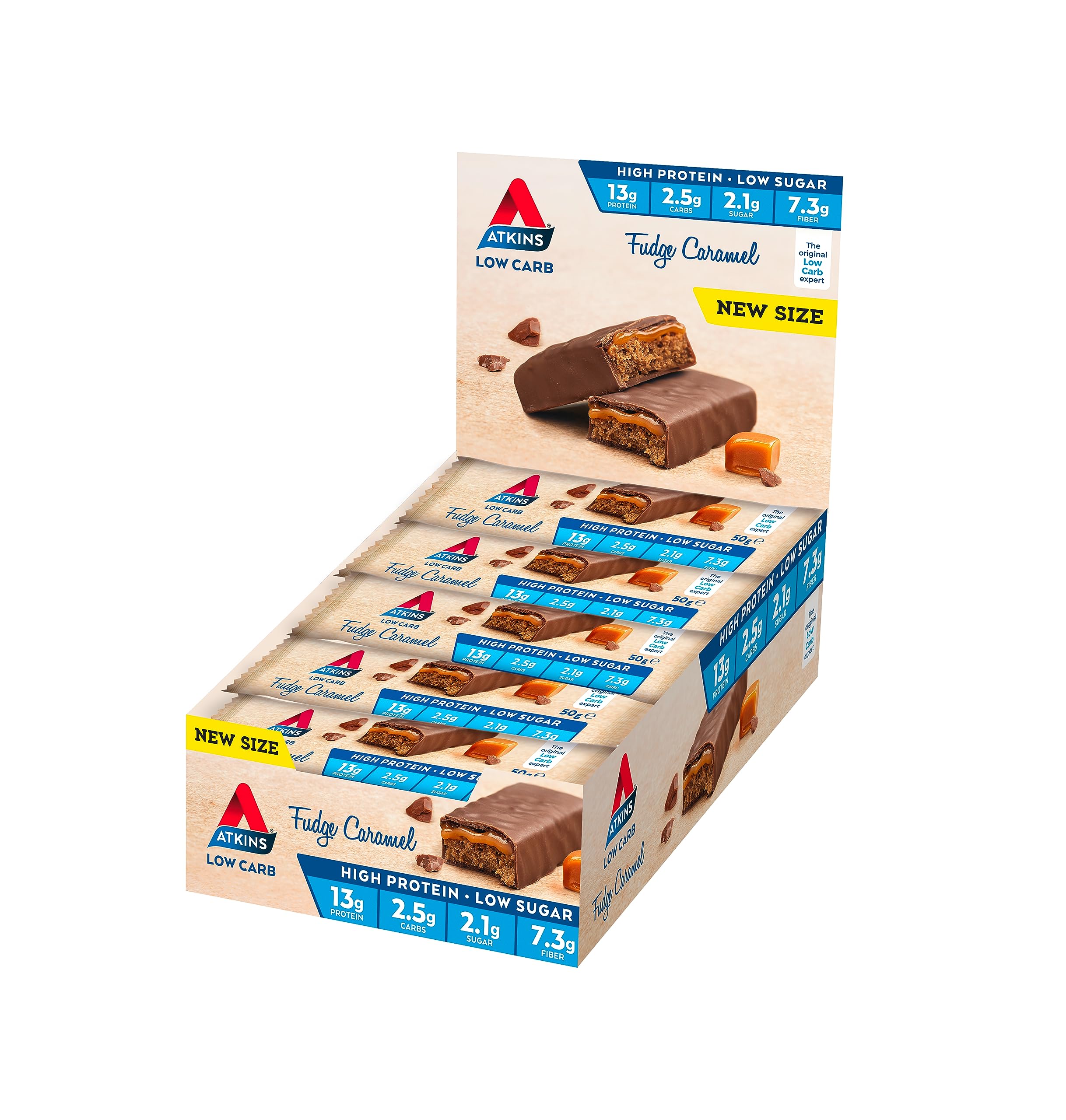 Atkins Advantage Bars, Fudge Caramel, 750 Grams, Pack of 15 : Amazon ...