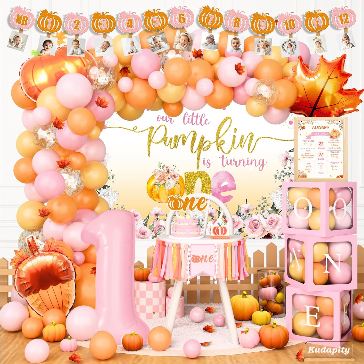 Amazon.com: Pumpkin 1st Birthday Party Decorations for Girl Fall Little ...