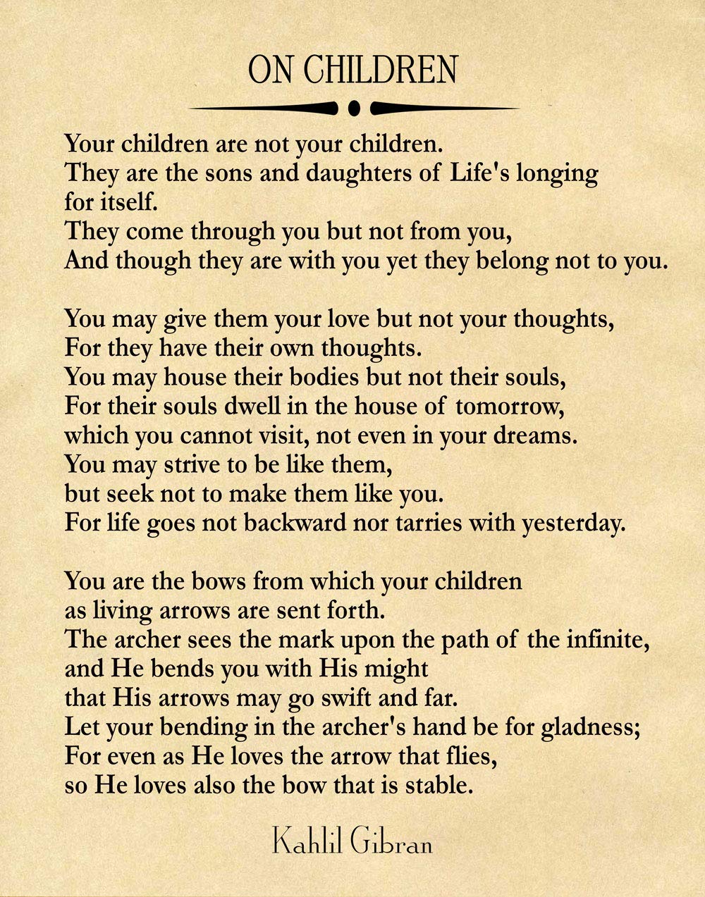 On Children Poem By Kahlil Gibran Quote The Prophet 8 | Desertcart KUWAIT