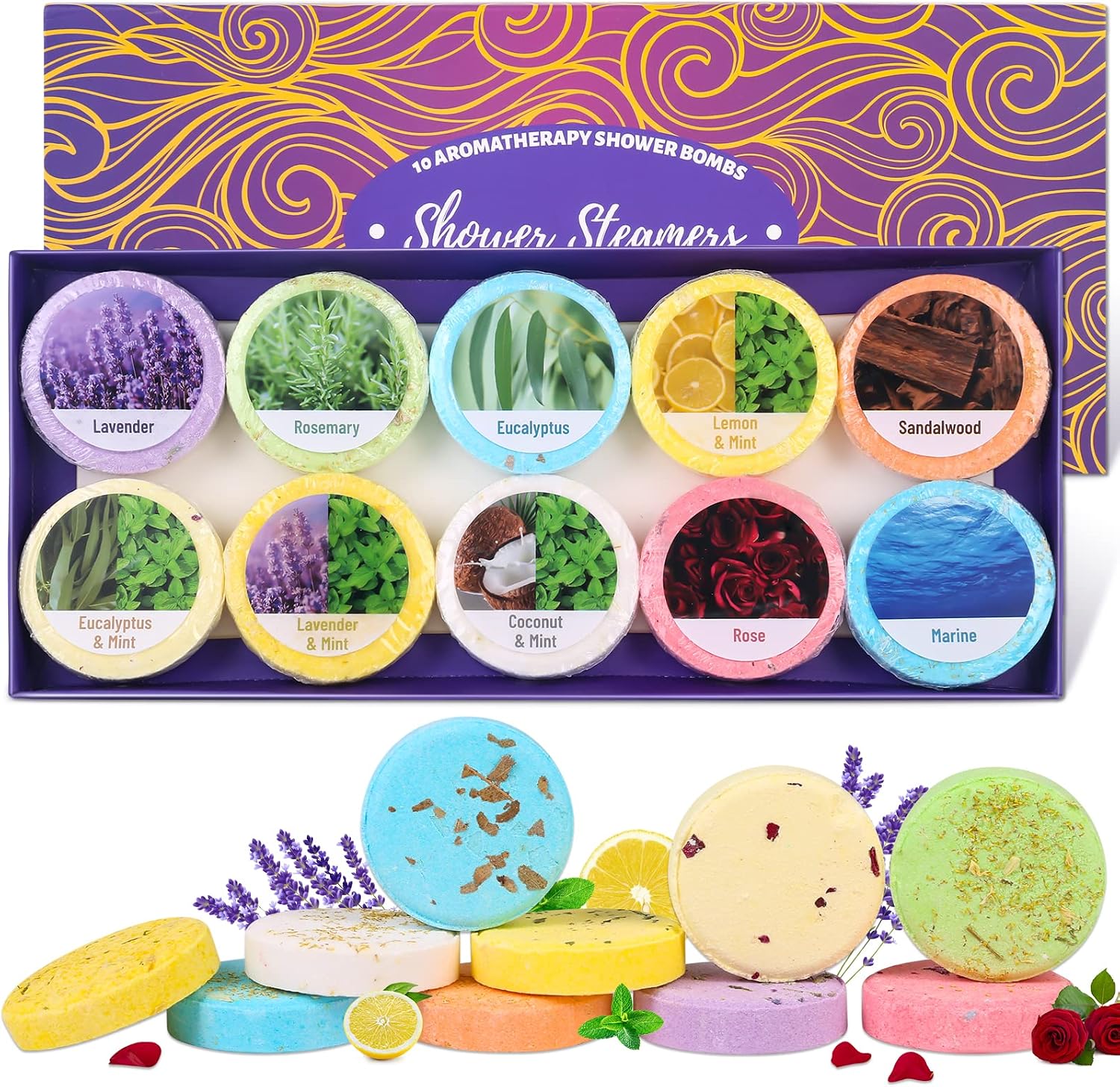 Amazon.com : 10 Pack Shower Steamers Aromatherapy, Shower Bombs with ...