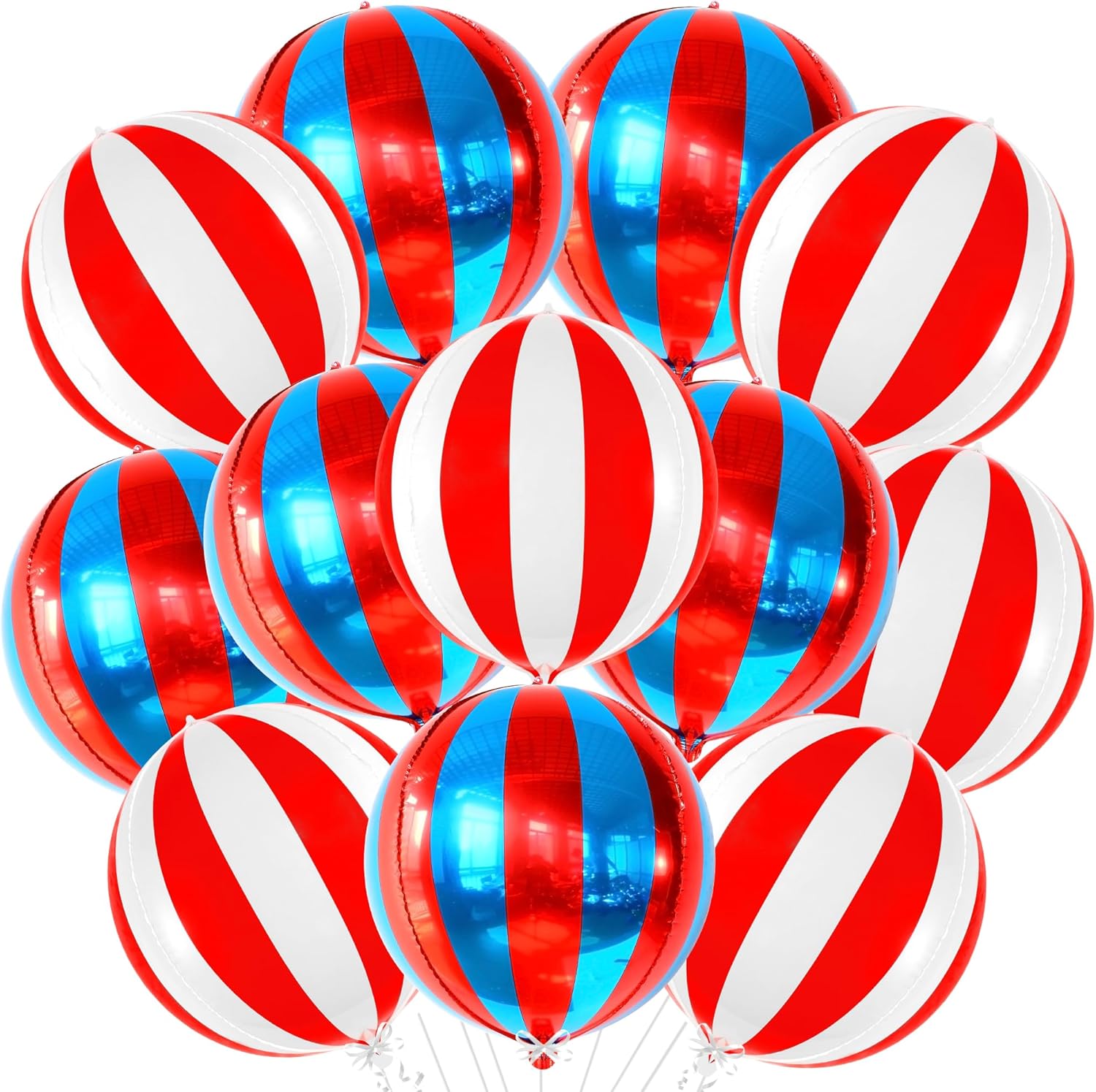 Amazon.com: Big Red and Blue Carnival Balloons - Pack of 6, Circus ...