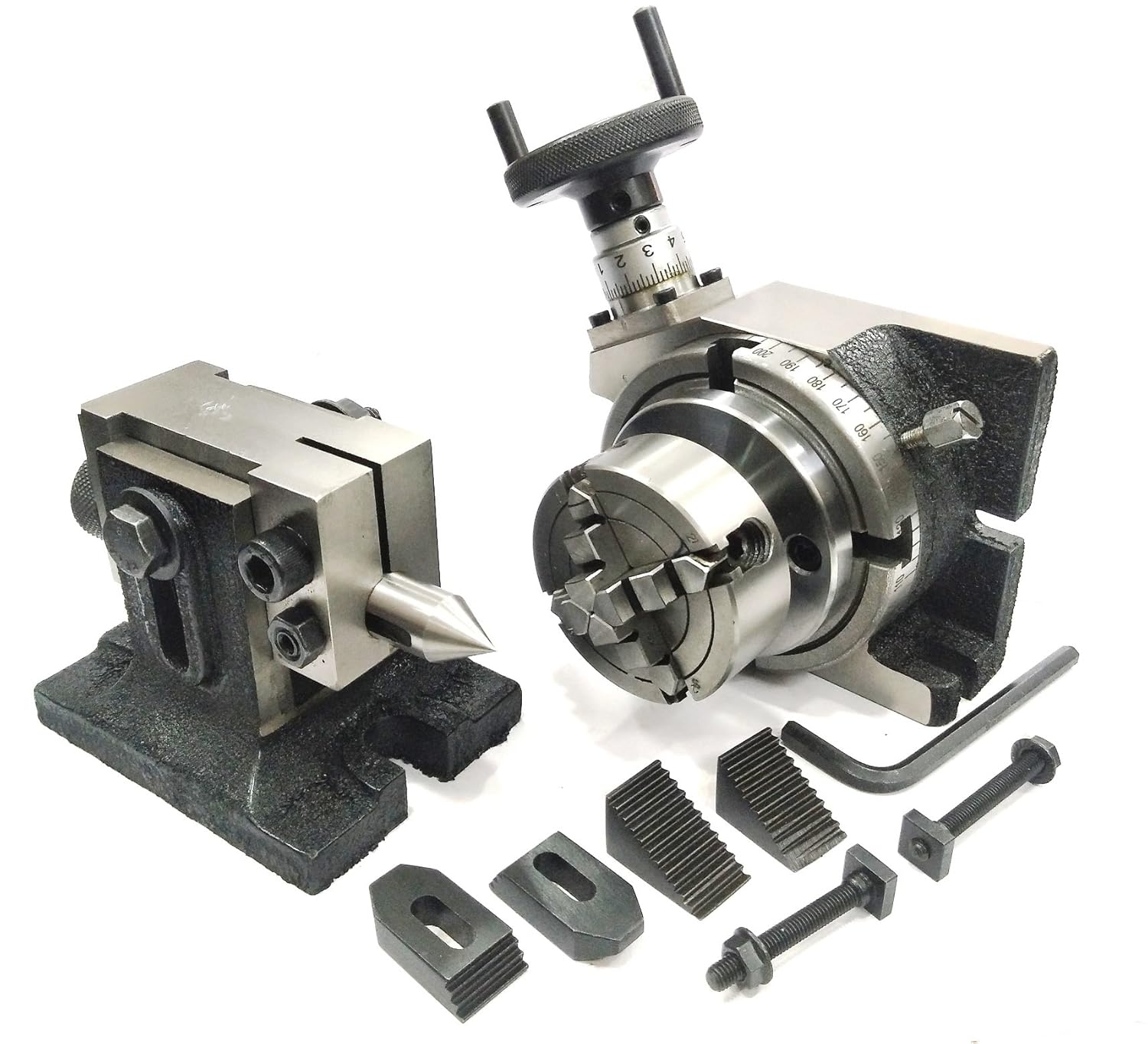 PRECISION HORIZONTAL VERTICAL MILLING INDEXING 4"/ 100 ROTARY TABLE, M6 ...