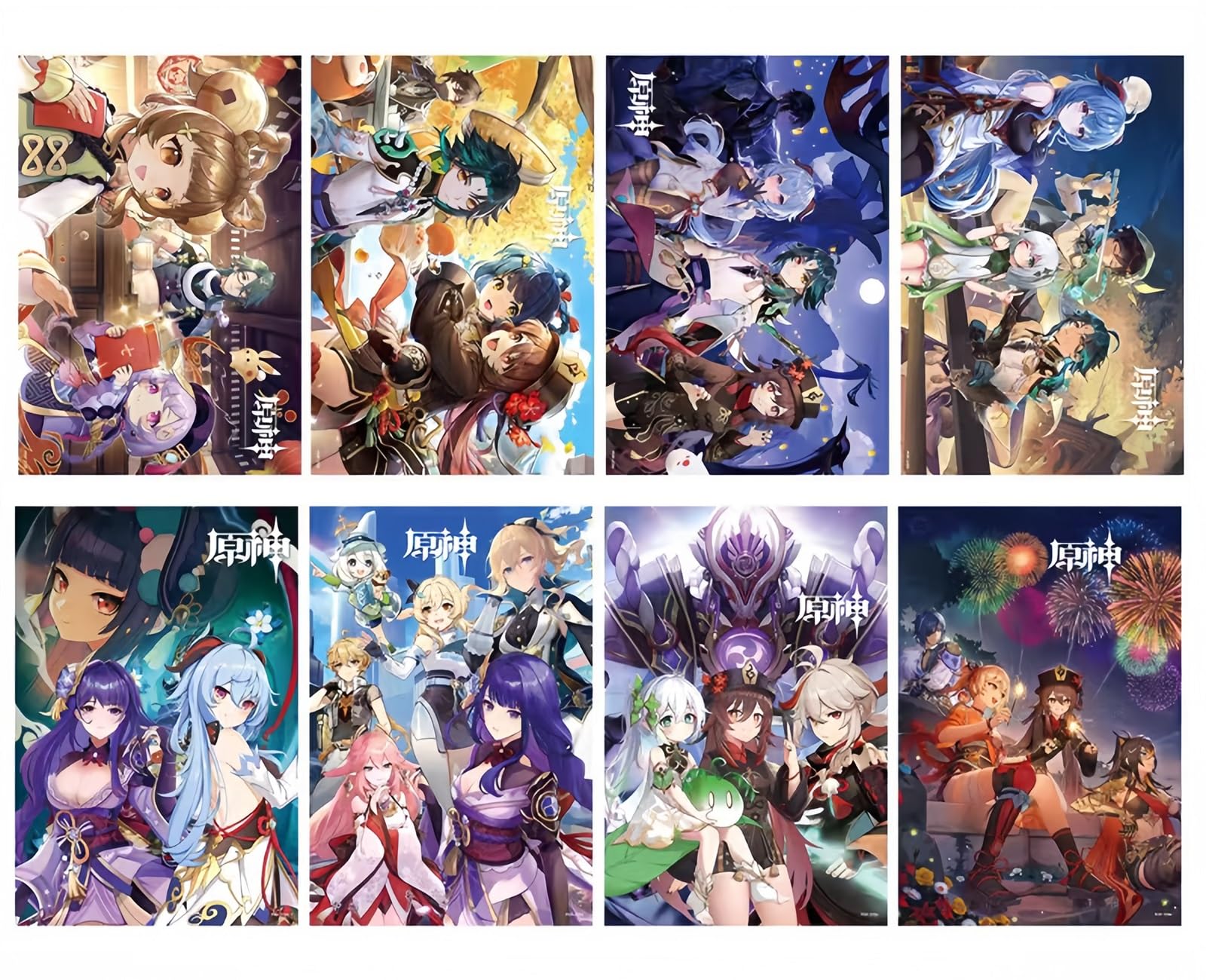 Amazon.com: Bigbighelp 8 Sheets Genshin Impact Posters 16.5 x 11.5 inch ...