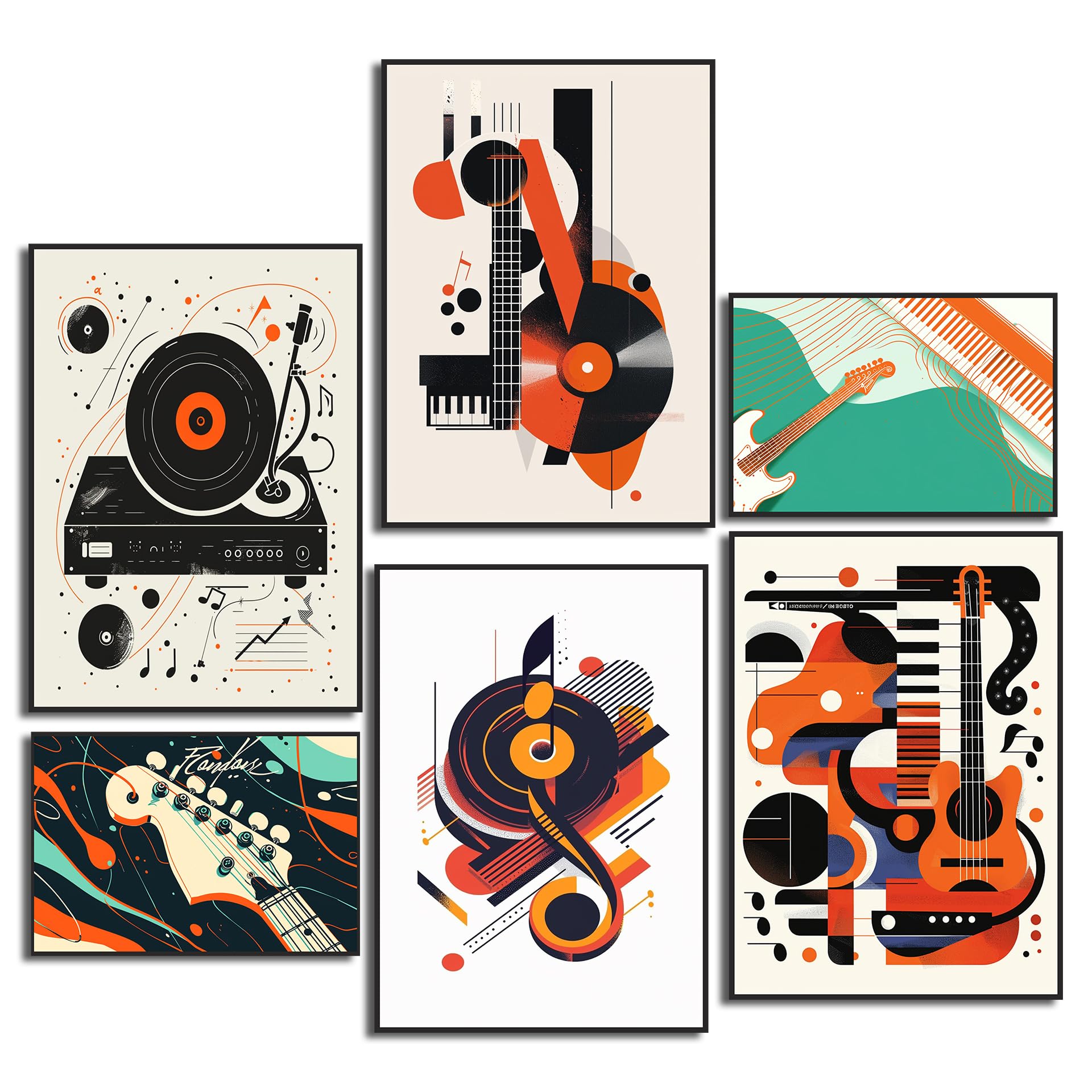 Amazon.com: Music Posters Room Decor Aesthetic Pack 6 - Illusion Framed ...