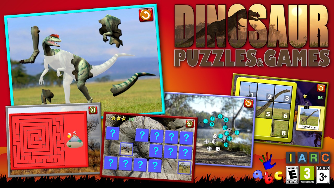 Kids dinosaur puzzles and number games - teaches young children the ...
