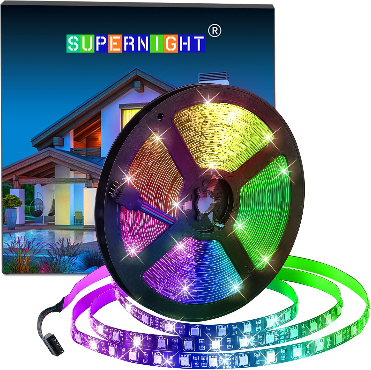 Amazon.com: SUPERNIGHT - 5050 RGB LED Strip Lights-32.8ft 600 LEDs ...