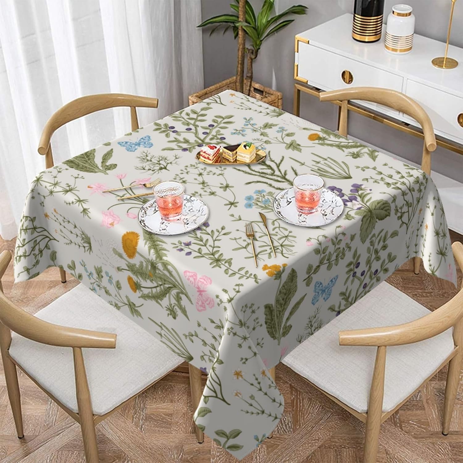Amazon.com: BETGINY Spring Tablecloth Square 60x60 Inch,Sage Green Wild ...