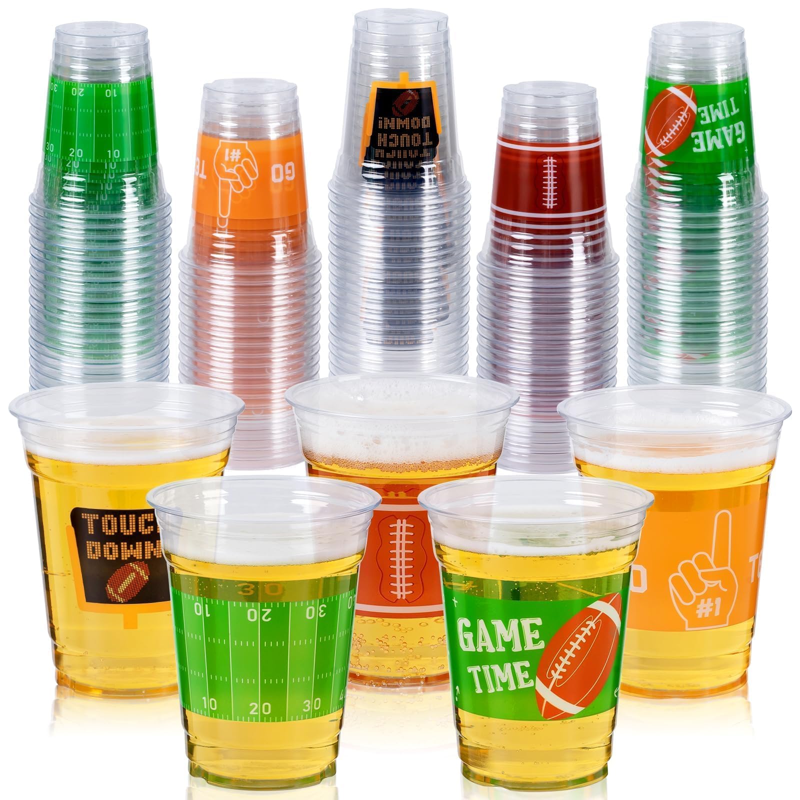 Amazon.com: GuassLee 50 Football Party Cups 12OZ Disposable Clear ...