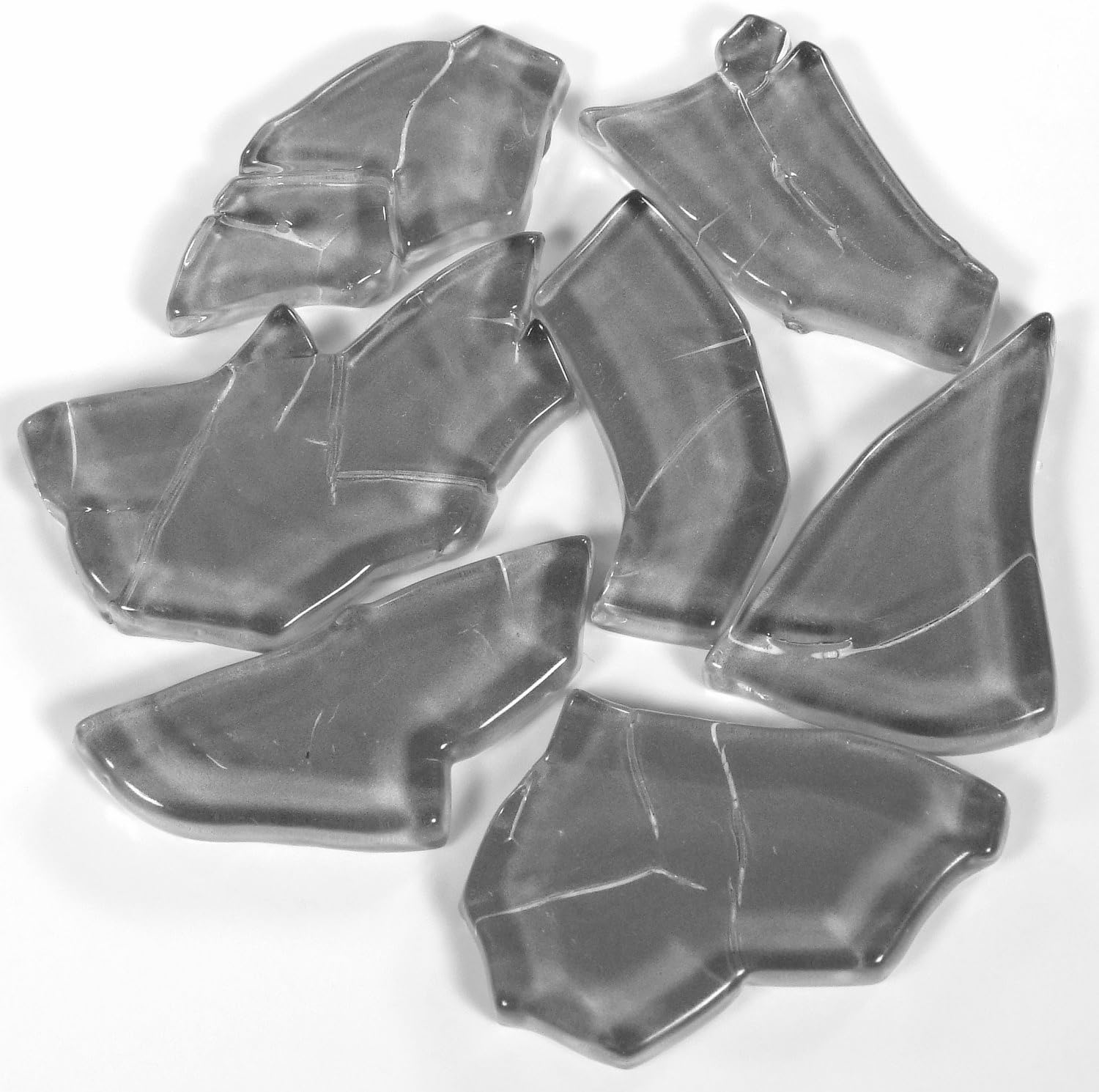 Amazon.com: Crash Glass mosaic polygonal, 125g ca. 50 pieceslight grey ...