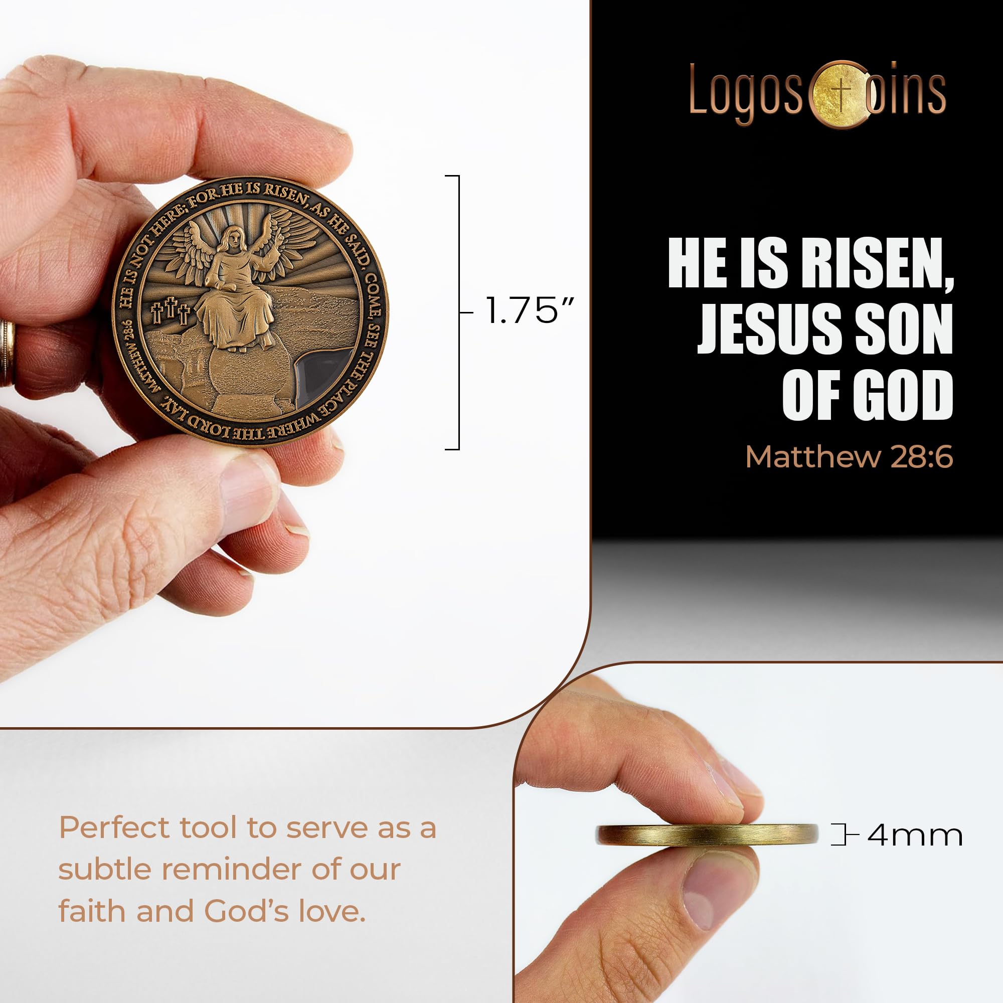 Buy Resurrection Coin, He is Risen, Jesus Son of God Easter Challenge ...