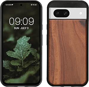 Amazon.com: kwmobile Real Wood Case Compatible with Google Pixel 8a Case - Hard Wooden Cover w ...