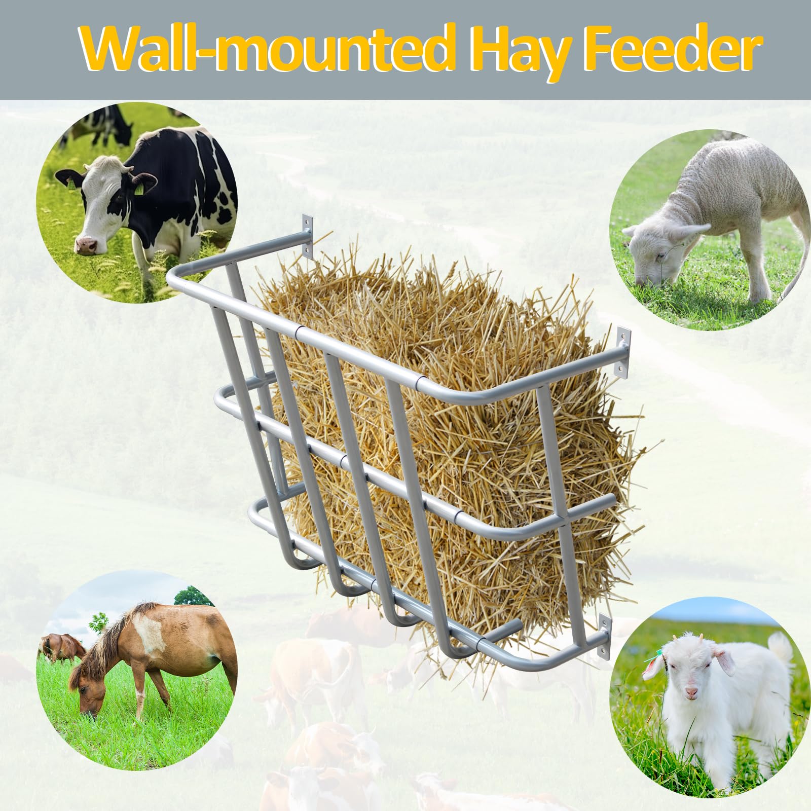 Cattle Feed Bunk With Hay Racks Industrias America 24' 82R Hay Feeder