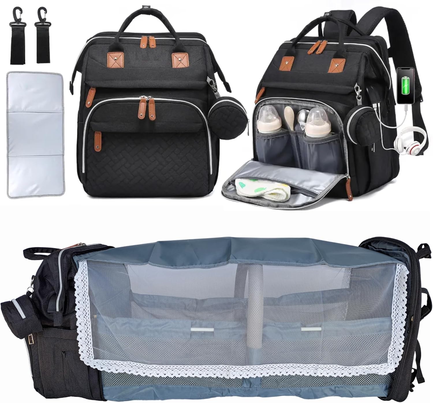 Diaper Bag Backpack with Changing Station| NORTH AND LAKE |Large Baby ...