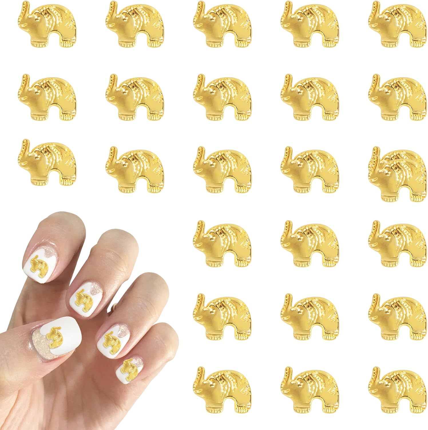 Amazon.com: CAIRIAC Nail Charms for Nail Art 3D Elephant Nail Charms ...