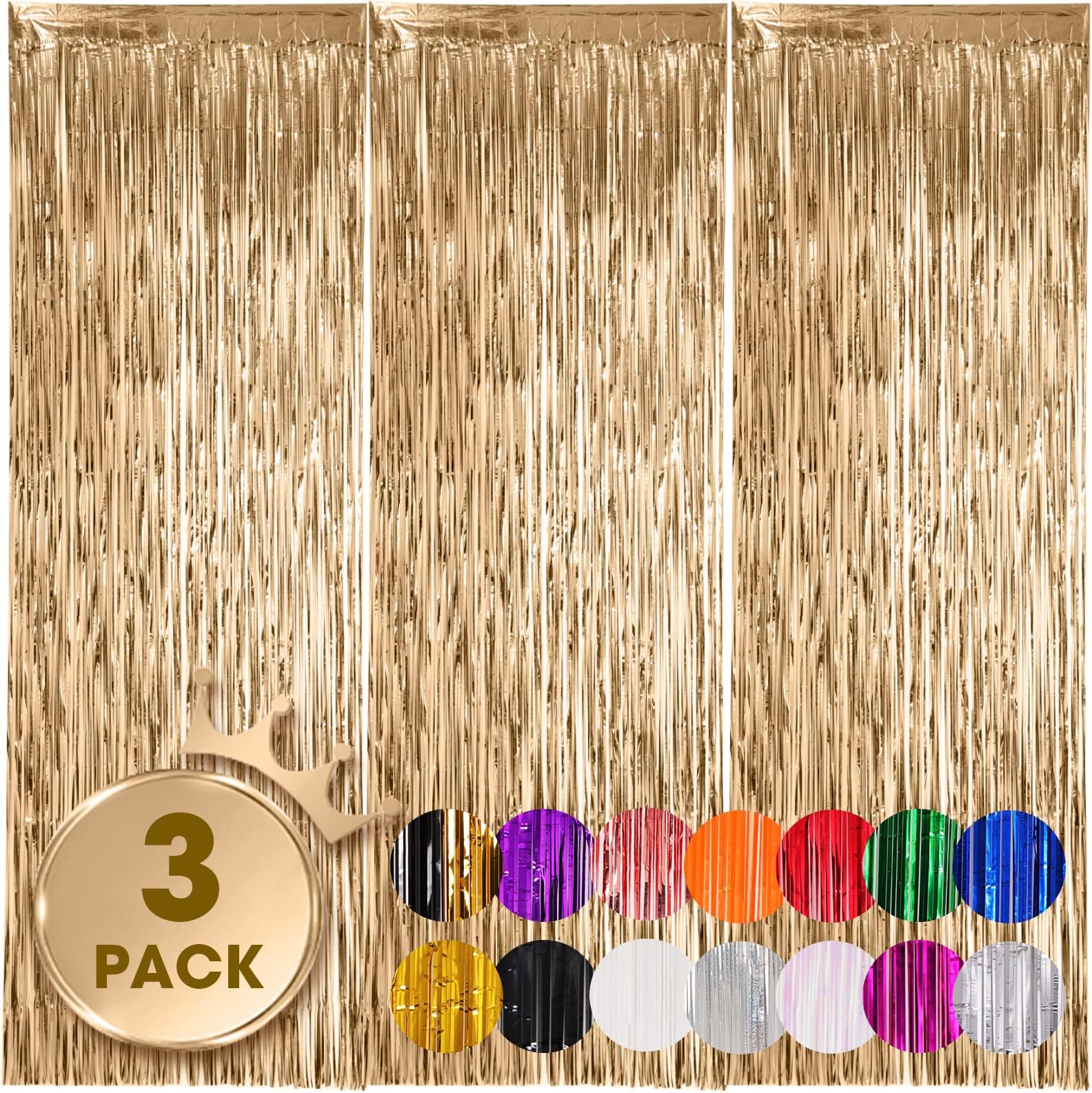 Amazon.com: Foil Fringe Curtain Backdrop Glitter Fringe Rain Curtain ...