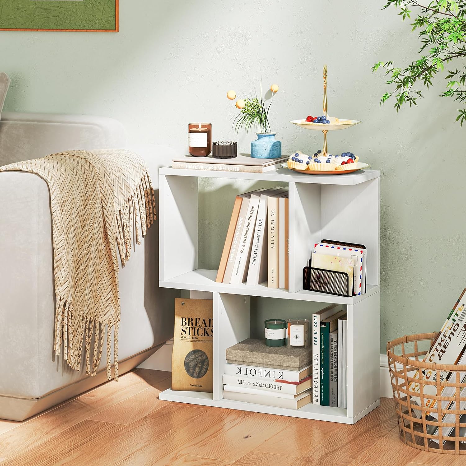 Amazon.com: Nightcore 3-Tier Wooden Bookshelf, Compact Side Table for ...