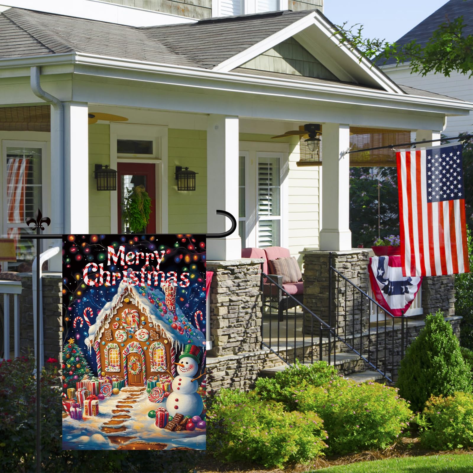 Snapklik.com : Christmas Candy Garden Flag, 18x12in Double Sided Merry ...
