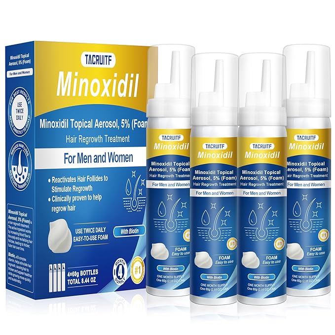 Amazon.com : 5% Topical Minoxidil Foam, Infused with Biotin, Hair ...