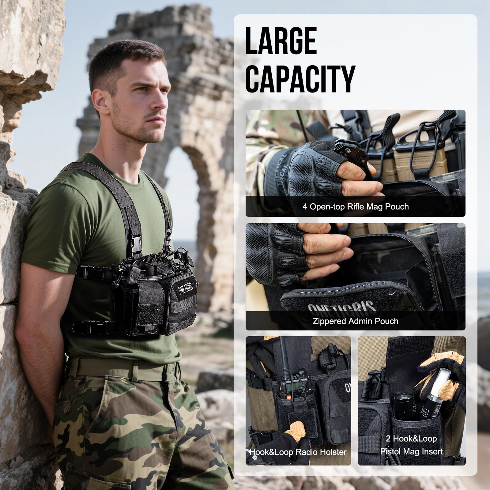 Snapklik.com : Chest Rig, MOLLE Chest Rigs Tactical Chest Rig Dangler ...