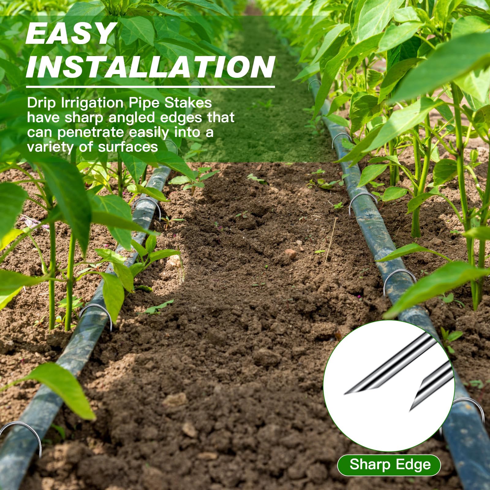Snapklik.com : Tandefio 100 Packs Drip Irrigation Tubing Stakes 6 Inch ...