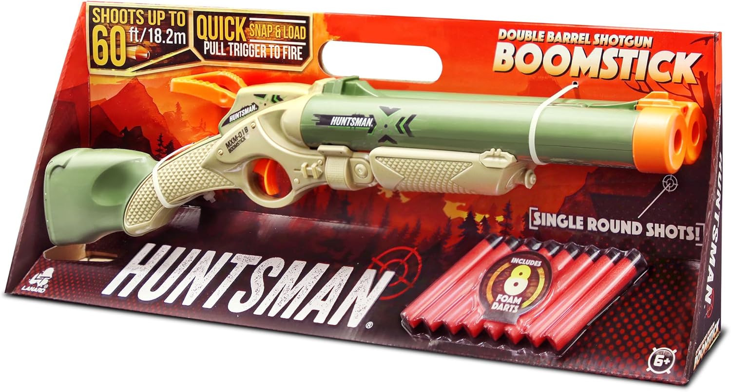 Amazon.com: Lanard Huntsman: Double Barrel Boomstick Foam Dart Blaster ...