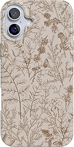 Amazon.com: Casely iPhone 16 Case | Beige Garden | Neutral Floral | Classic Ultra Slim Case ...