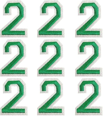 Amazon.com: GYGYL Iron on Number Patches, 9Pcs of 2 Inch Green '2 ...