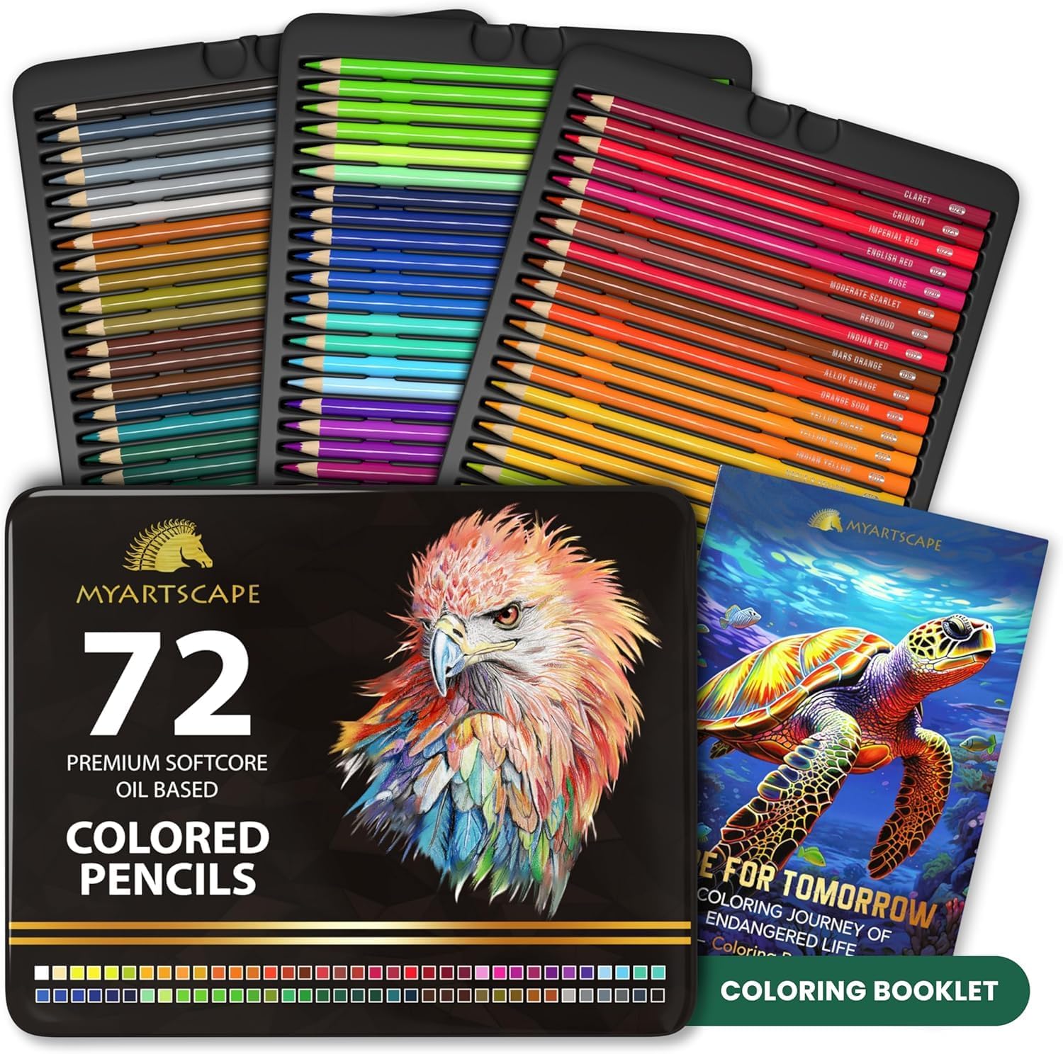 MyArtscape Oil Based Colored Pencils Set, 72 pcs Premium Color Pencils ...