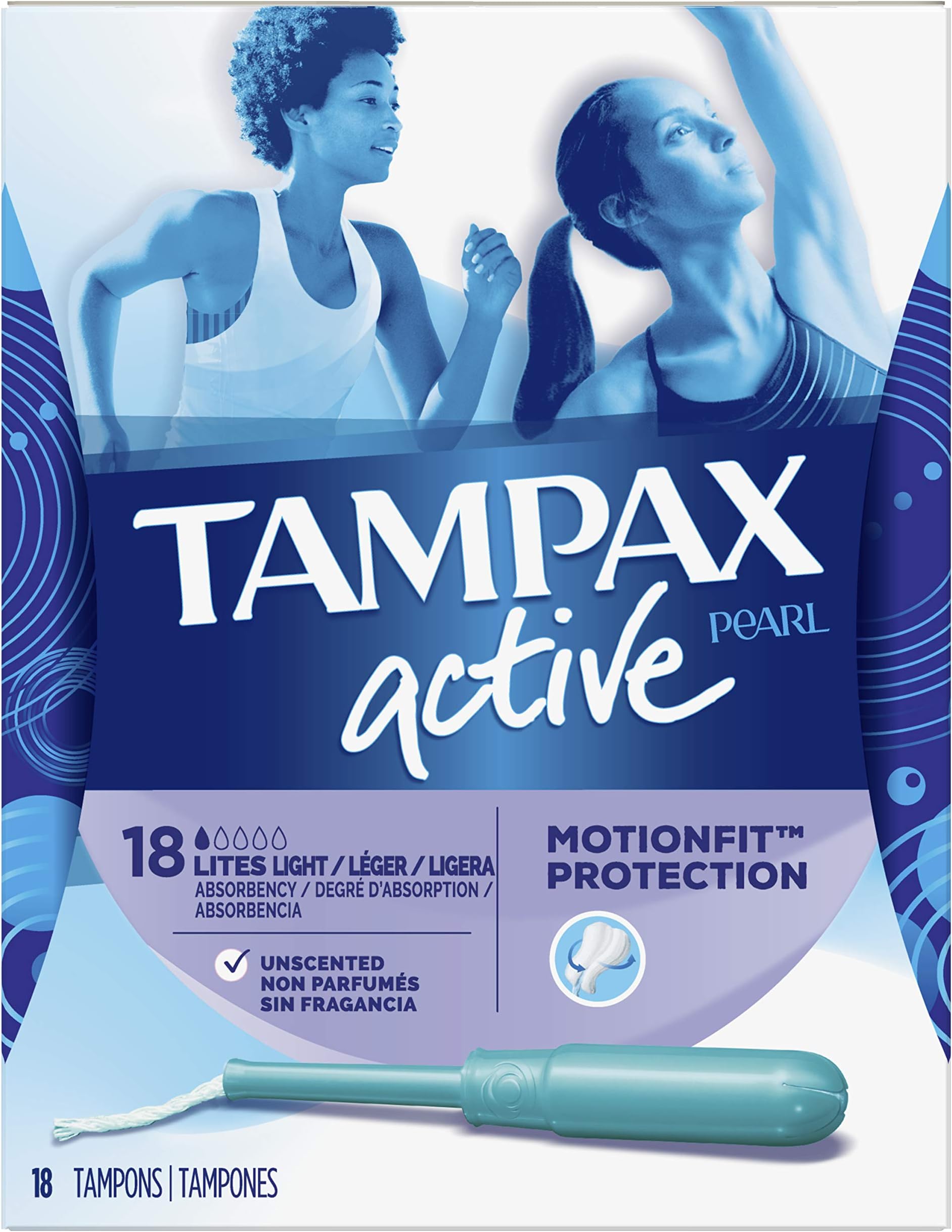 Amazon.com: Tampax Pearl Lites Tampons - Unscented, 36 Count : Health ...
