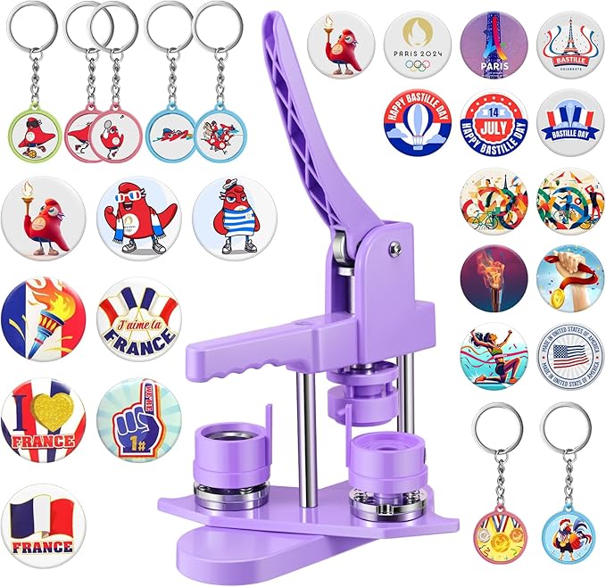 Button Maker Badge Machine, 32+58mm Badge Maker KEYSAFER 200 Sets, DIY ...