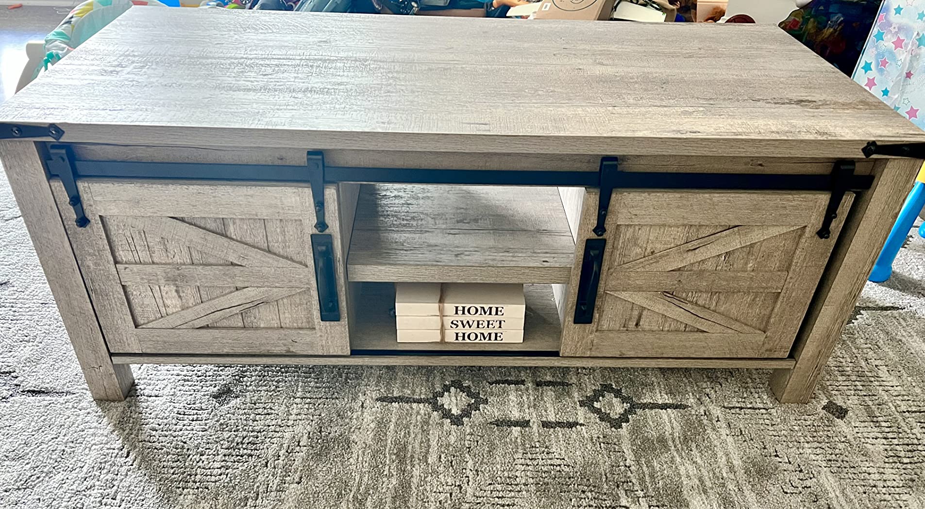 $41/mo - Finance OKD 48-Inch Coffee Table Wood Cocktail Table Farmhouse ...