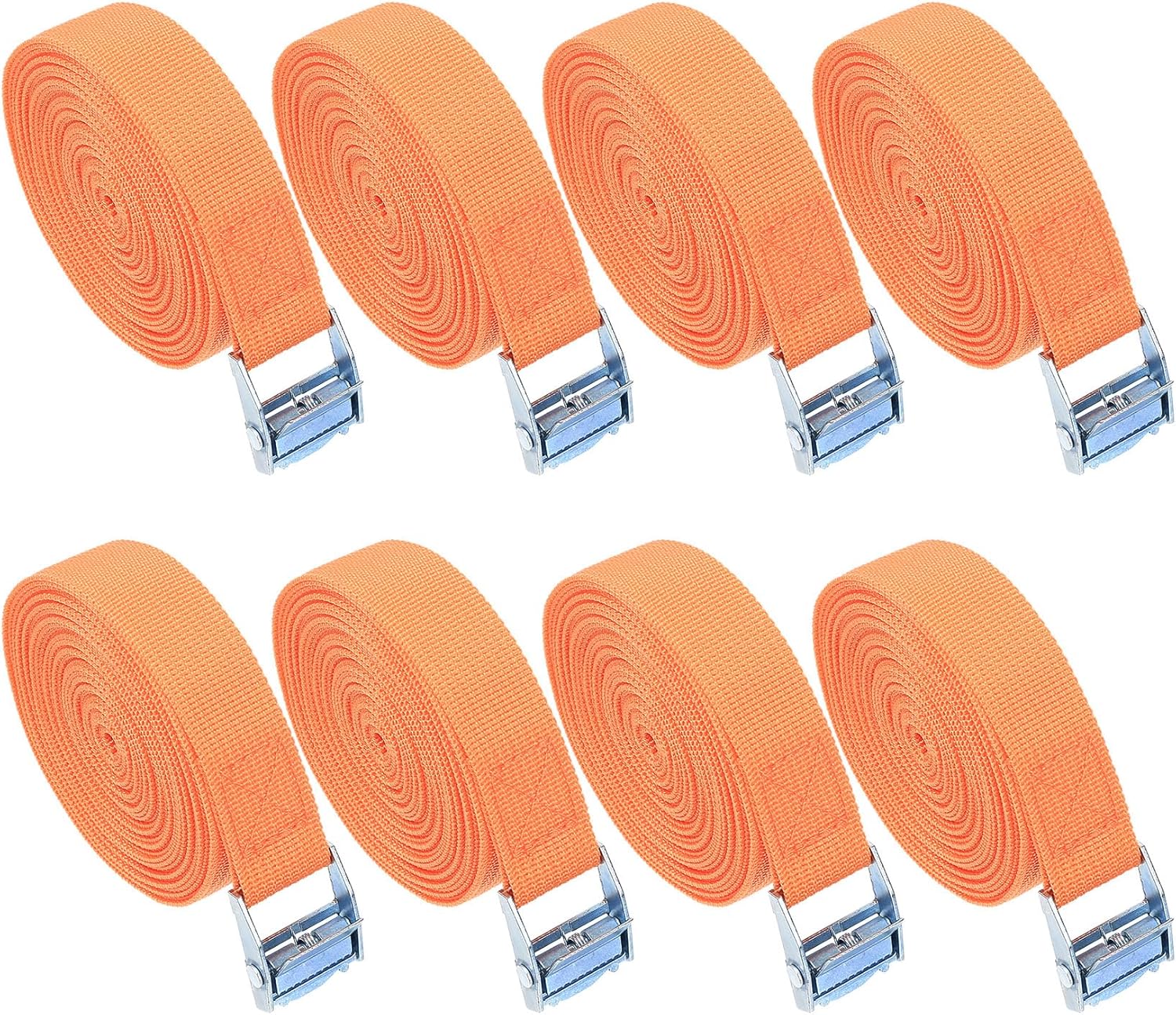 2m Tie-down Straps, 8 Pcs Short Ratchet Straps with Clamps, Adjustable ...