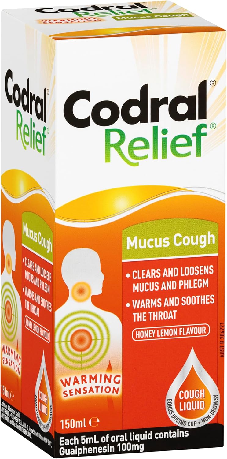 Codral Mucus Cough Liquid Honey Lemon Flavour 150mL | loosens and help ...