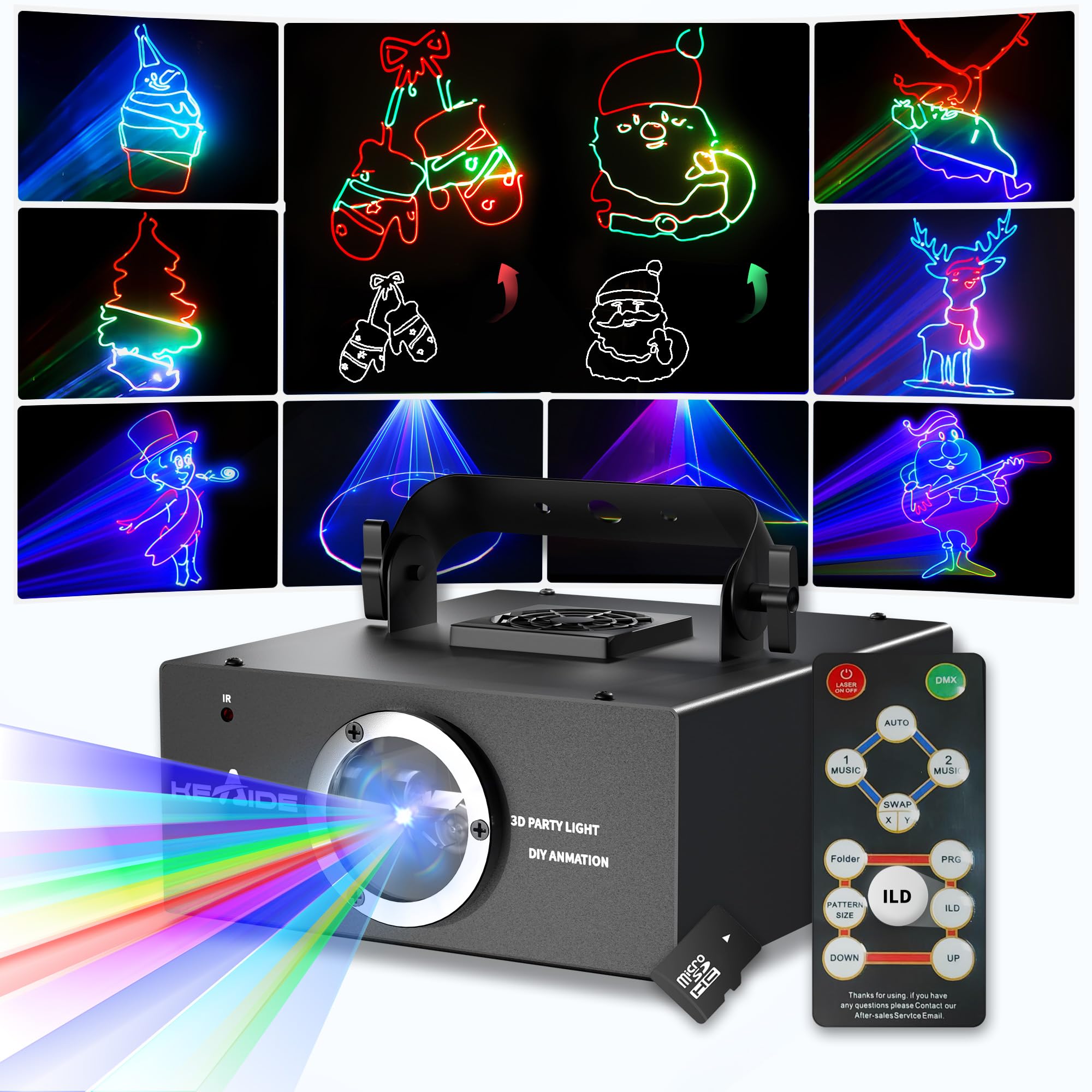 Amazon.com: DJ Laser Light for Party, Programmable with Custom Patterns ...