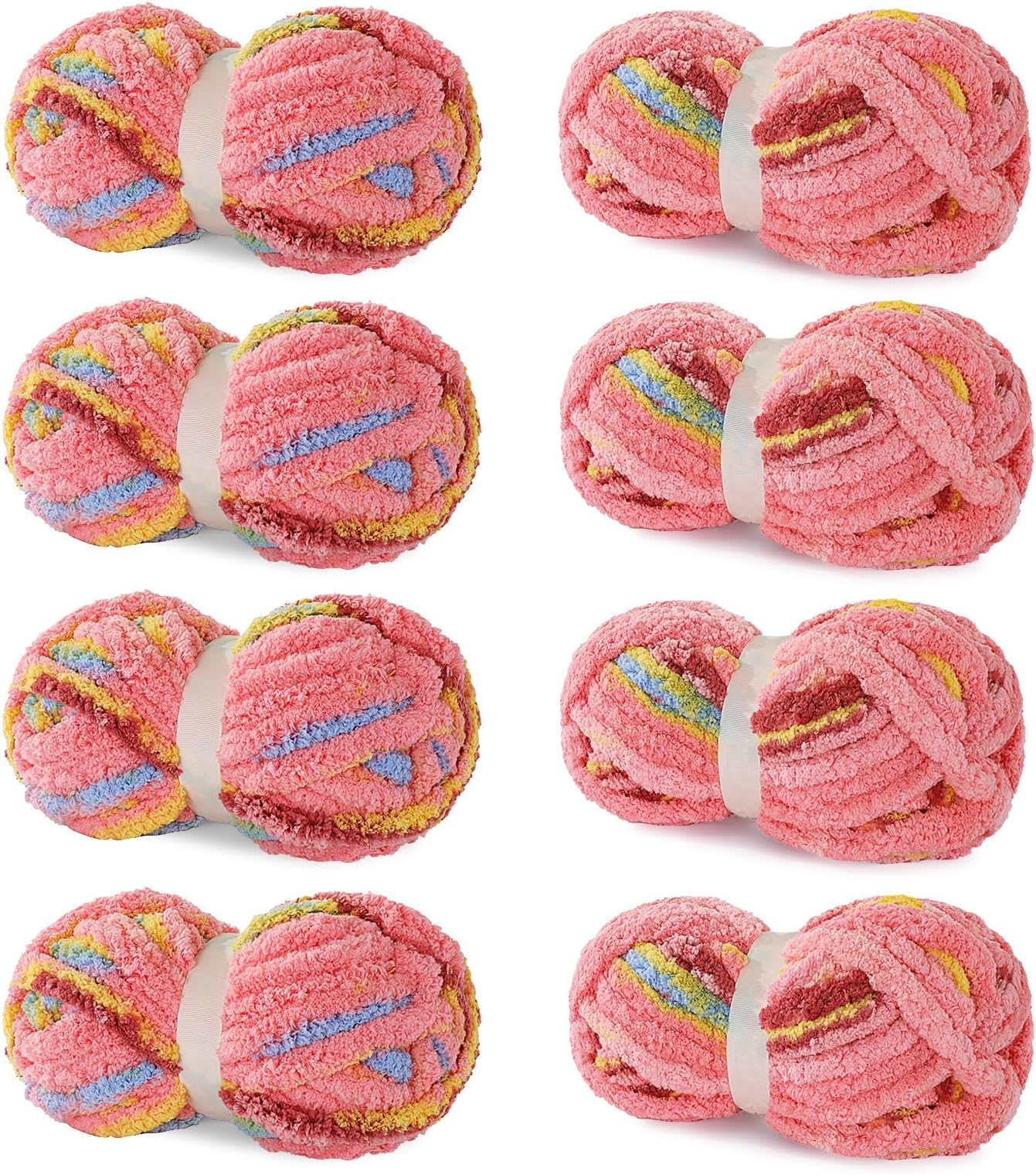 Amazon.com: HOMBYS Red Chunky Chenille Yarn for Crocheting, Bulky Thick ...