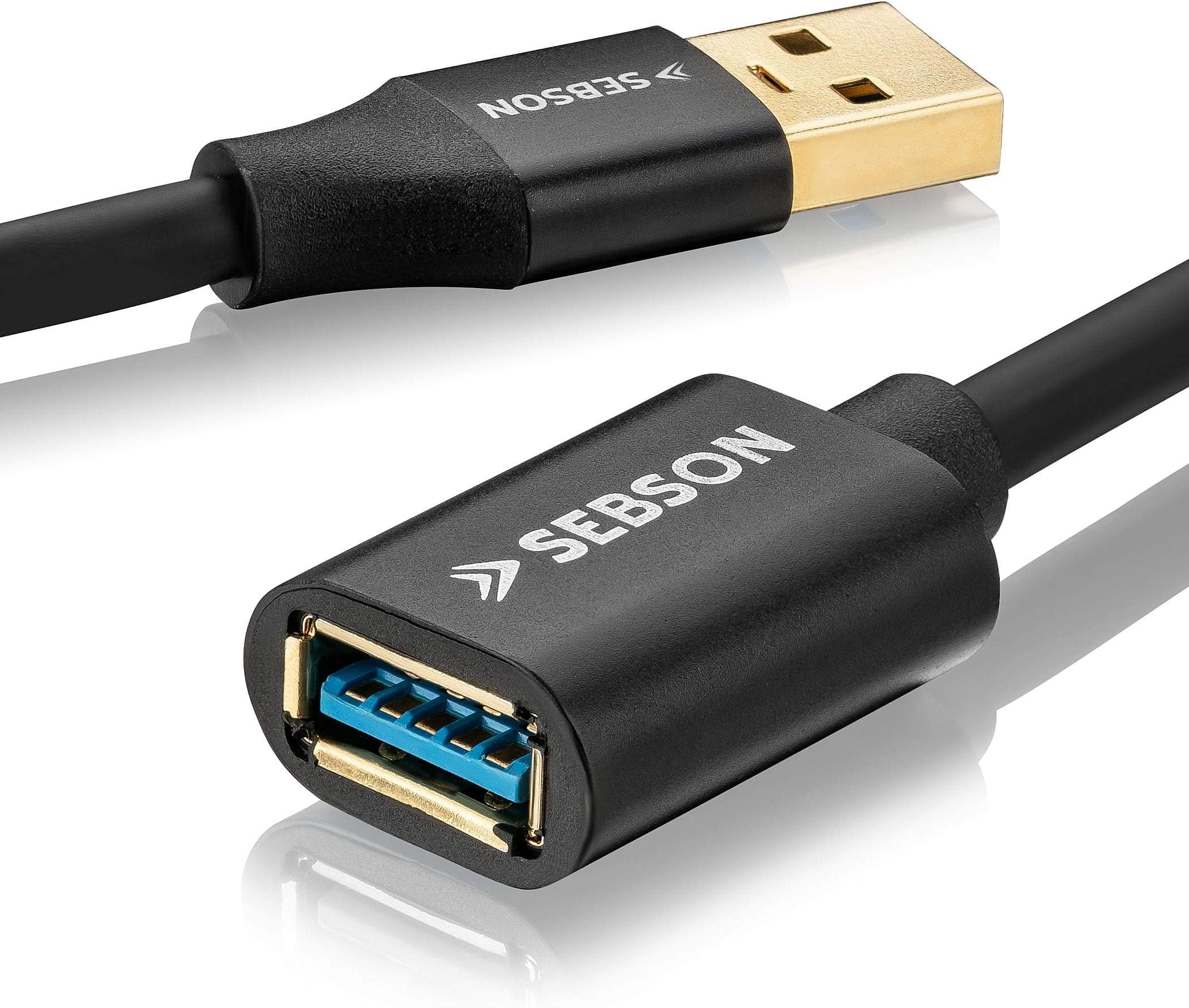 Amazon Basics USB-A auf USB-A 3.0-Verlängerungskabel 1 m, Schwarz ...