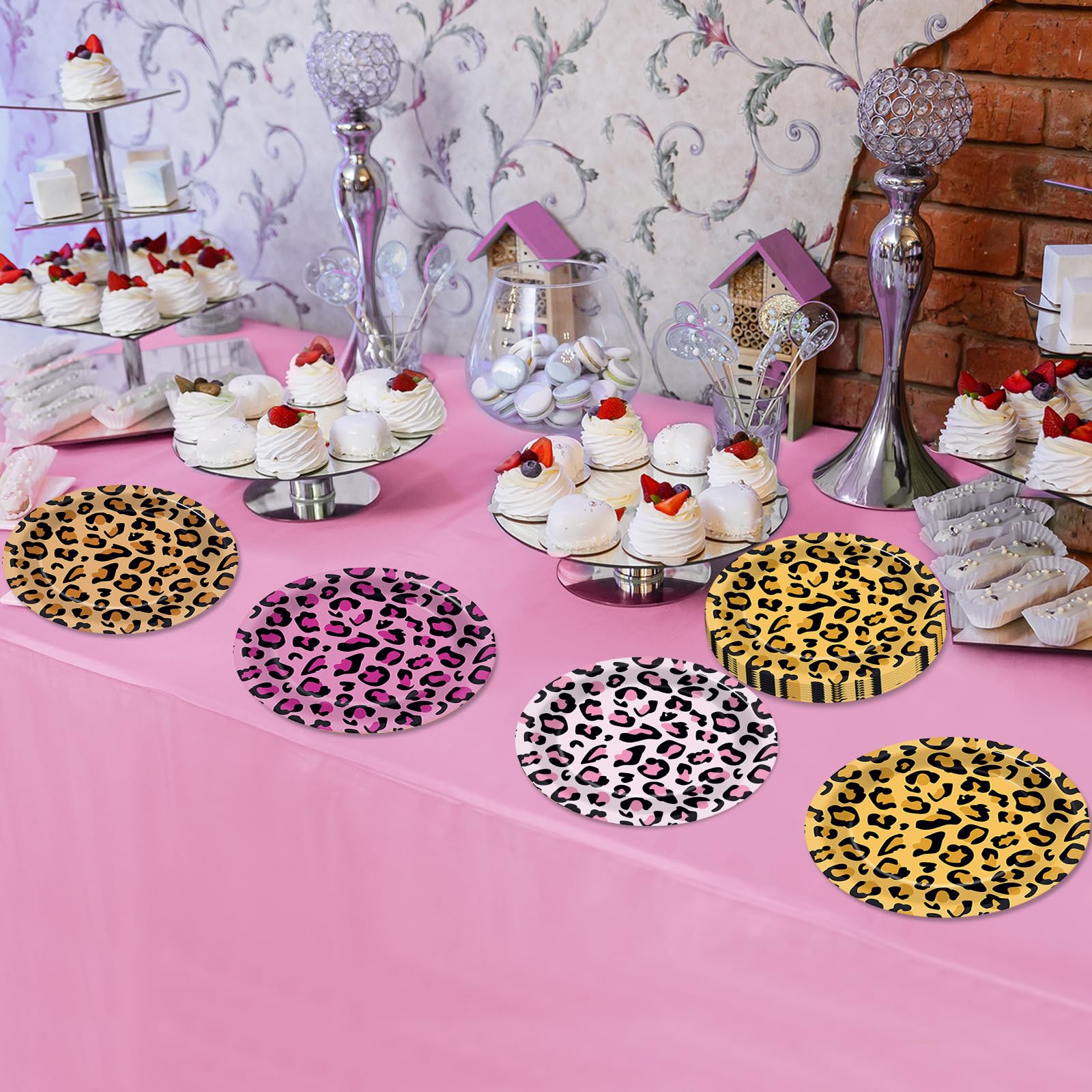 Cheetah Print Baby Shower Plates Birthday Party Leopard Print Paper