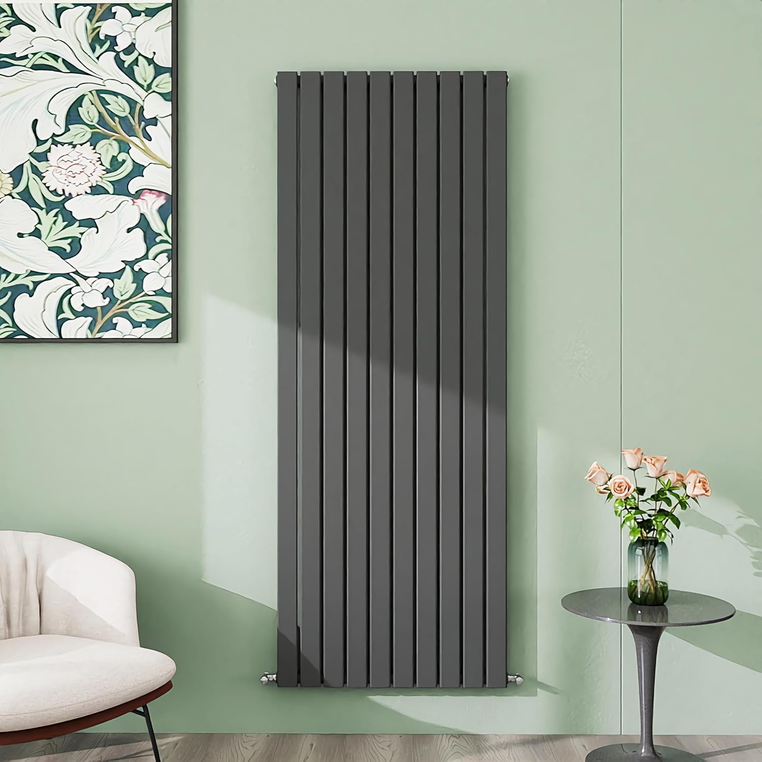 Simple Bathroom 1800×680mm Anthracite Vertical Designer Radiator Single ...