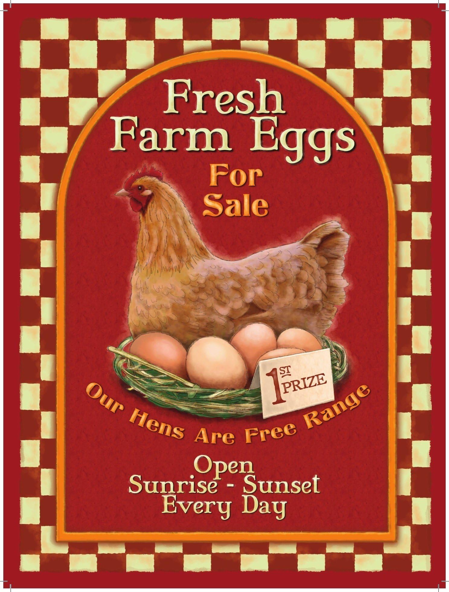 Amazon.com: Farm Fresh Free Range Eggs for Sale Retro Metal Bar Sign ...