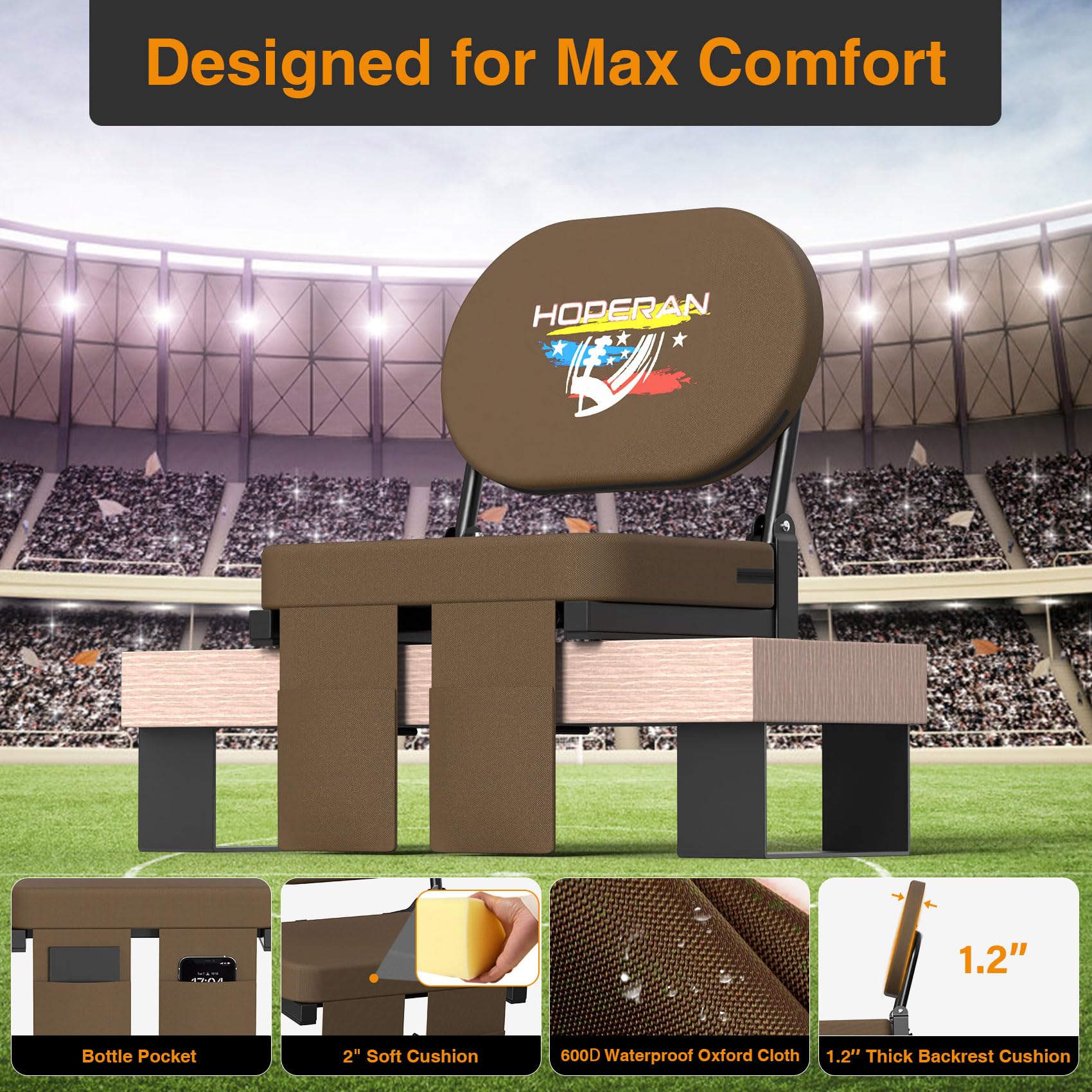 Snapklik.com : HOPERAN 2PC Stadium Seats For Bleachers