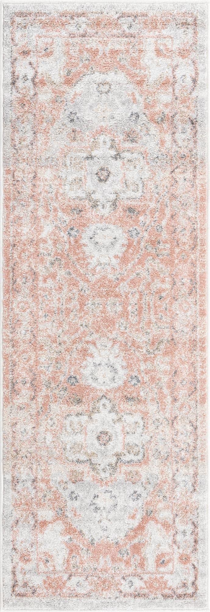 Rugs.com Madeline Vintage Collection Rug – 6 Ft Runner Rose Pink Medium ...