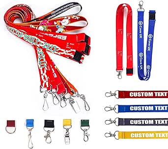 Amazon.com: Custom Lanyards Text/Logo, Personalized Neck Straps ID ...