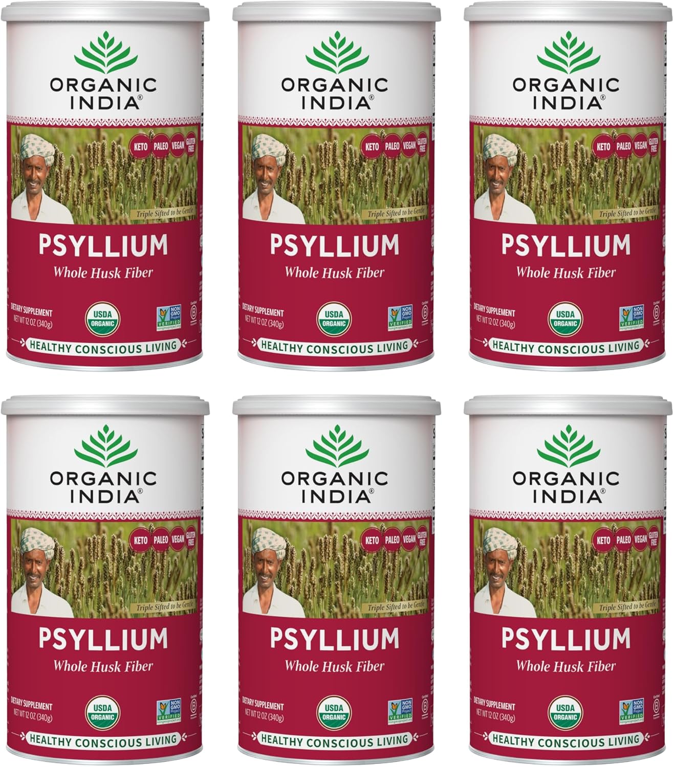 Amazon.com: ORGANIC INDIA Psyllium Herbal Powder - Whole Husk Fiber ...