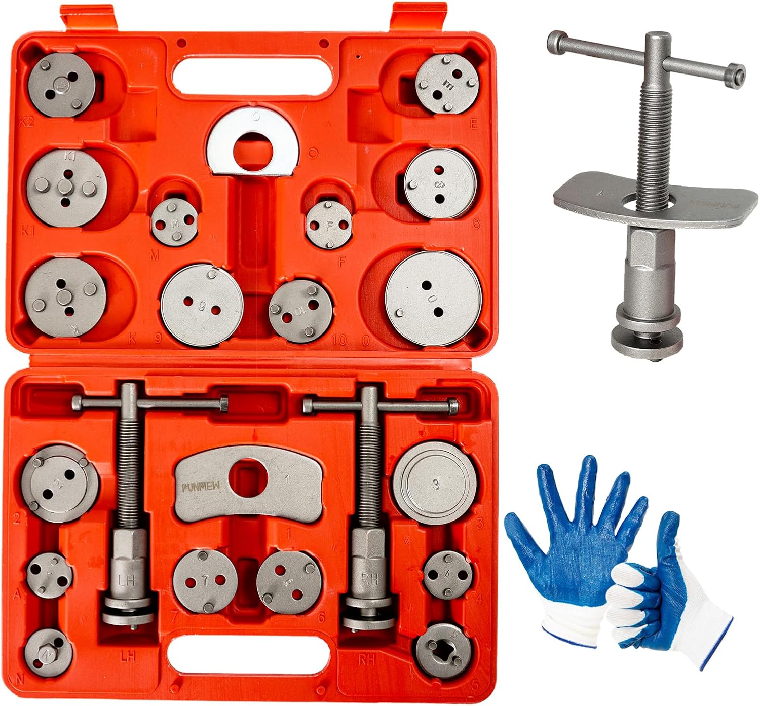 PUNMEW Brake Caliper Compression Tool 24-Piece Disc Brake Caliper Tool ...