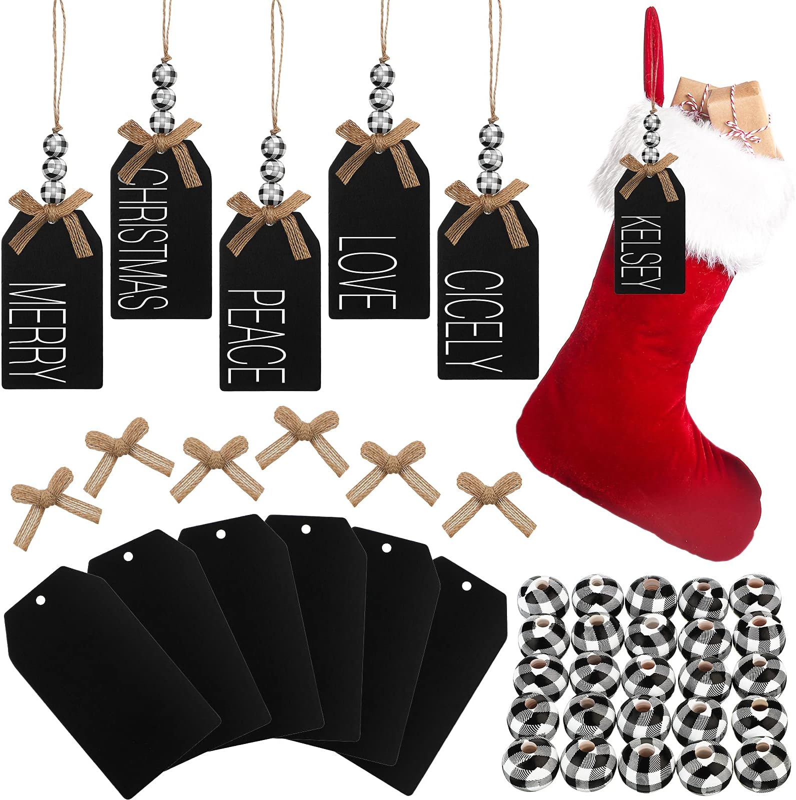 Amazon.com: 26 Pieces Christmas Stocking Tags Letter Personalized Tags ...