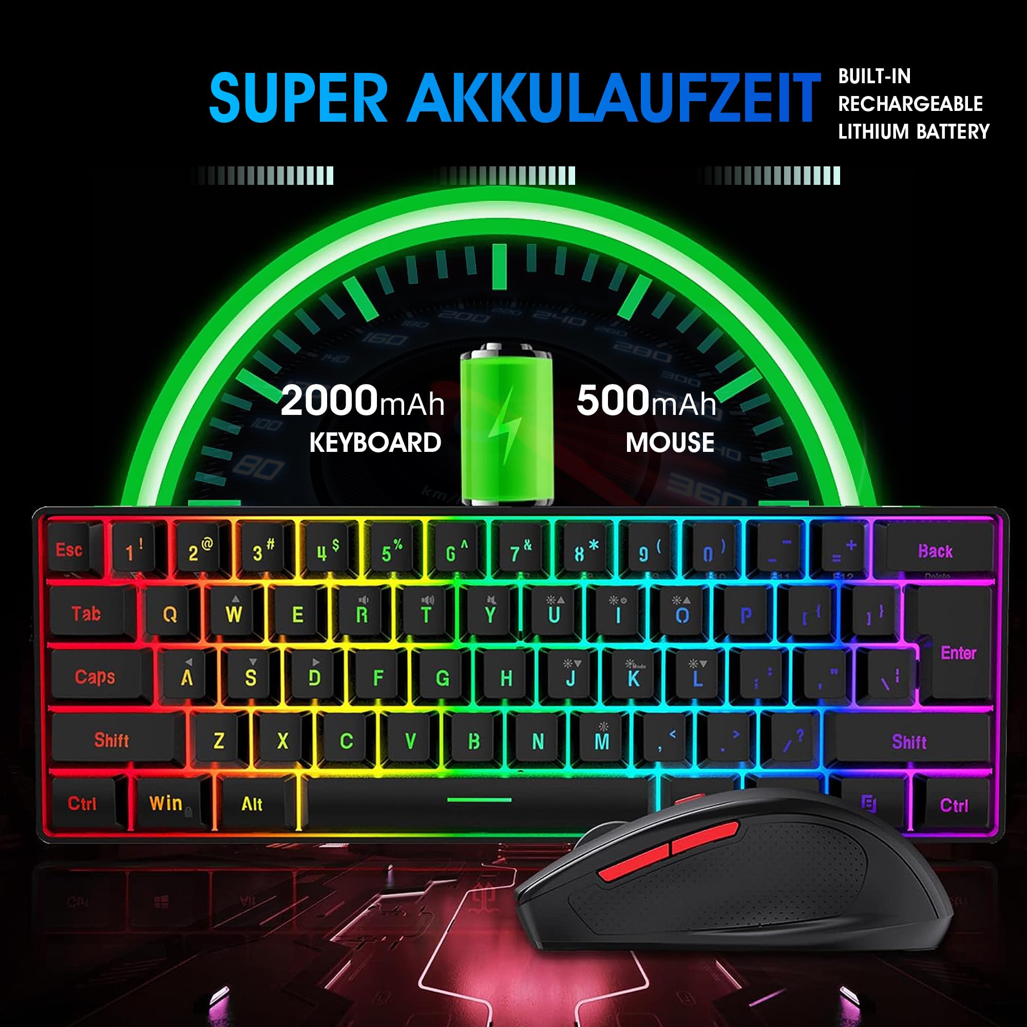 Snapklik.com : Snpurdiri 60% Wireless Gaming Keyboard And Mouse Combo