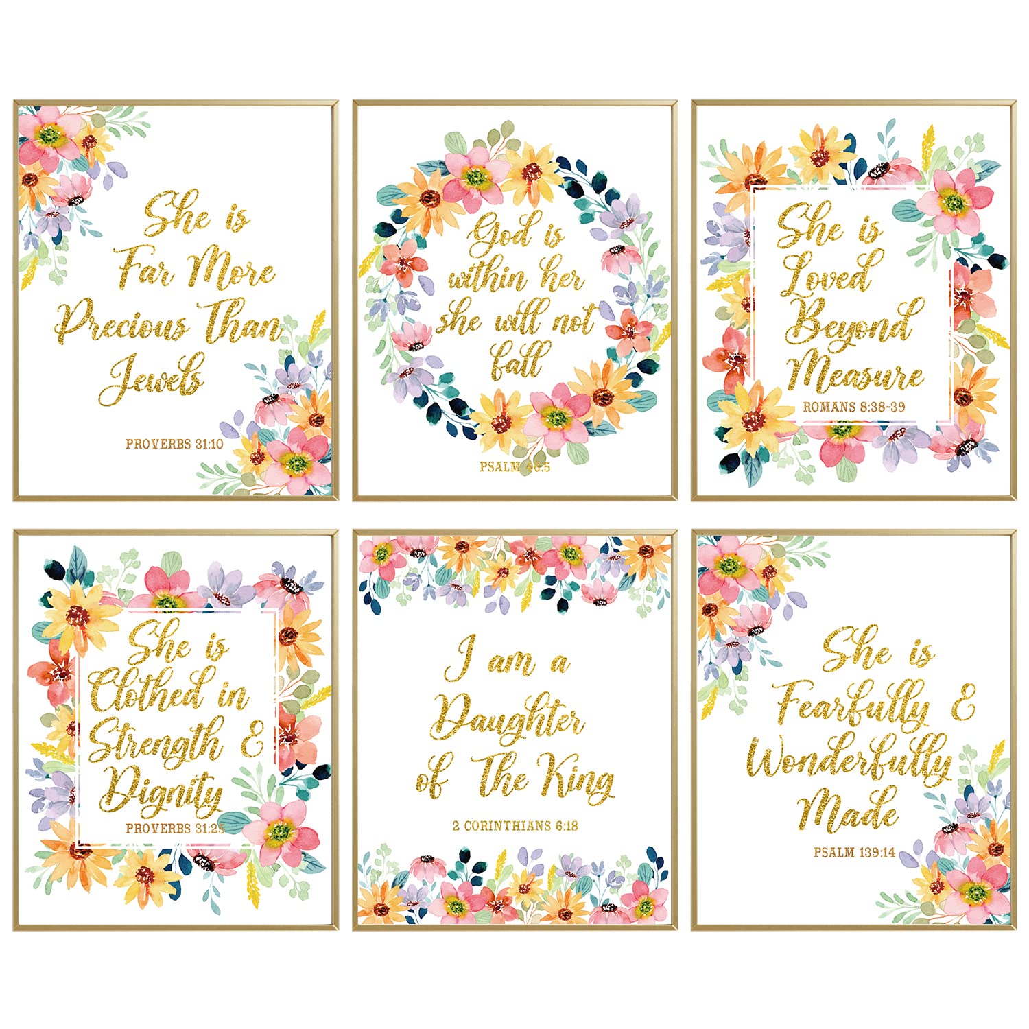Amazon.com: MTL HOE Bible Verse Wall Art, Religious Scripture Wall ...