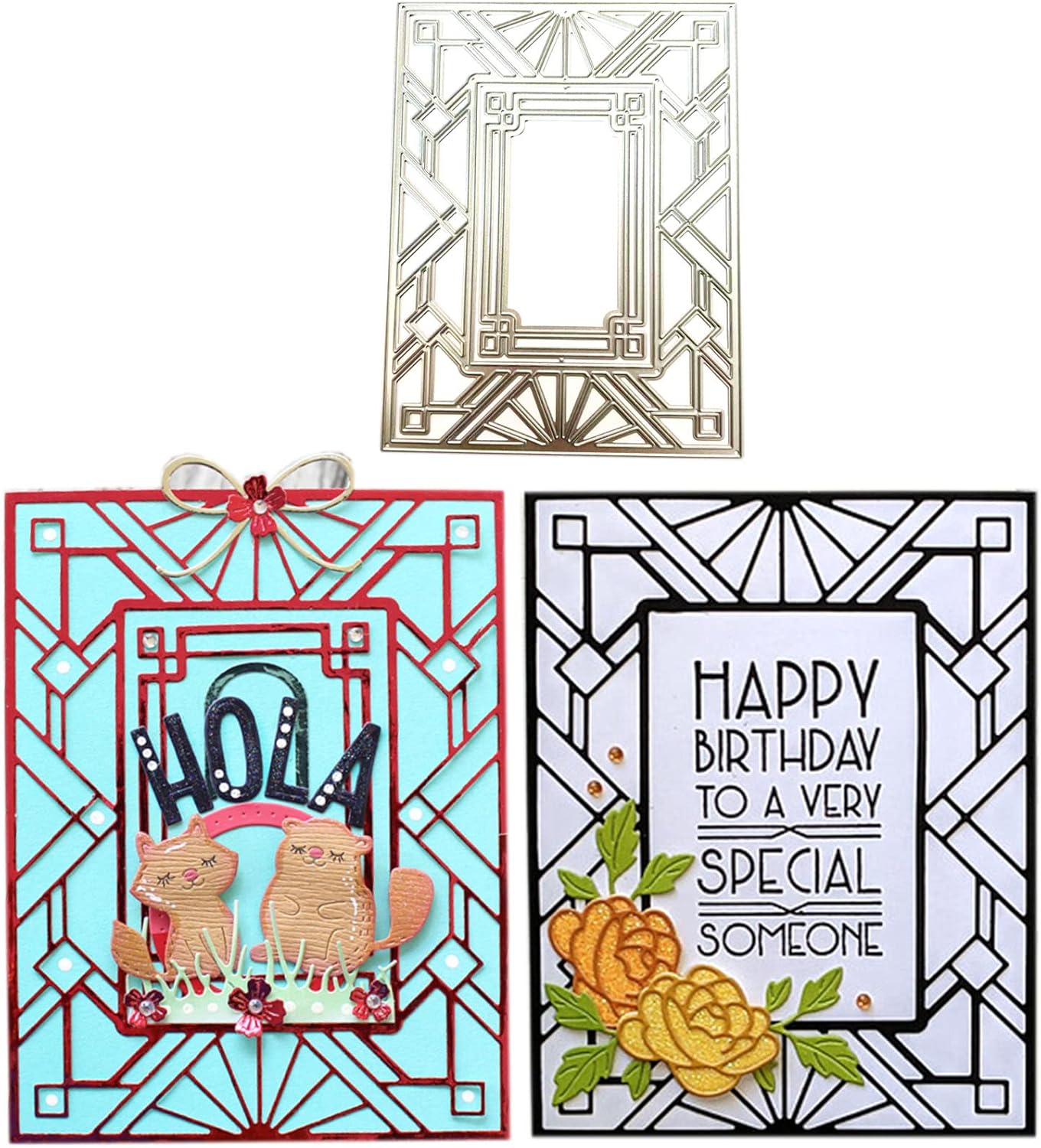 Amazon.com : FAWENUCY Scrapbooking Die-Cuts, Rectangular Frame Metal ...